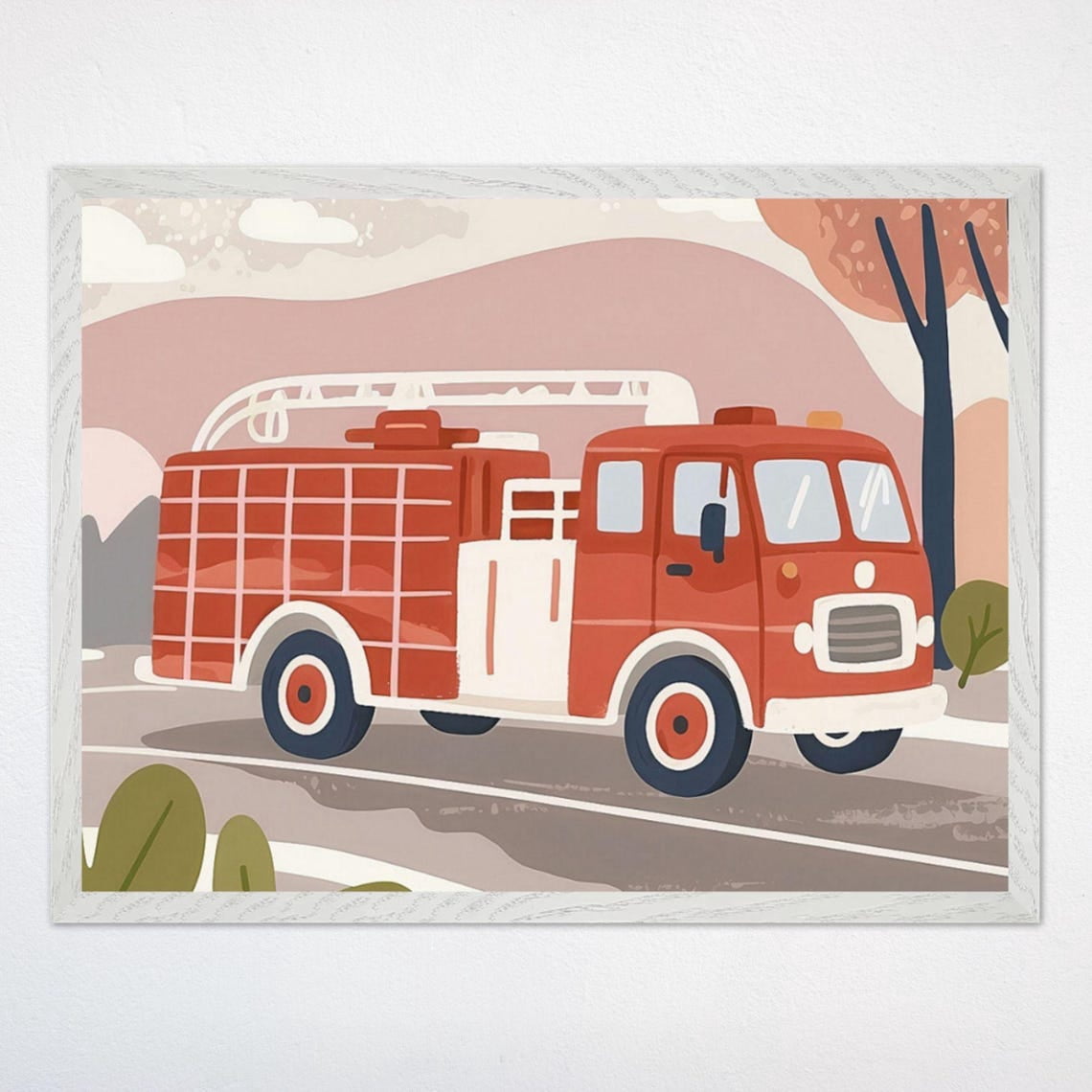 Dopaprint UNFRAMED PAPER POSTER Fire Truck Wall Art For Nursery And ...