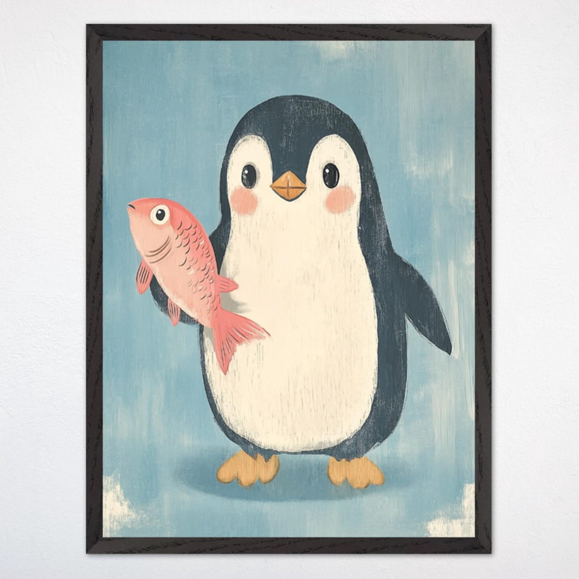 Dopaprint UNFRAMED PAPER POSTER Fishing Penguin Nursery Wall Art ...