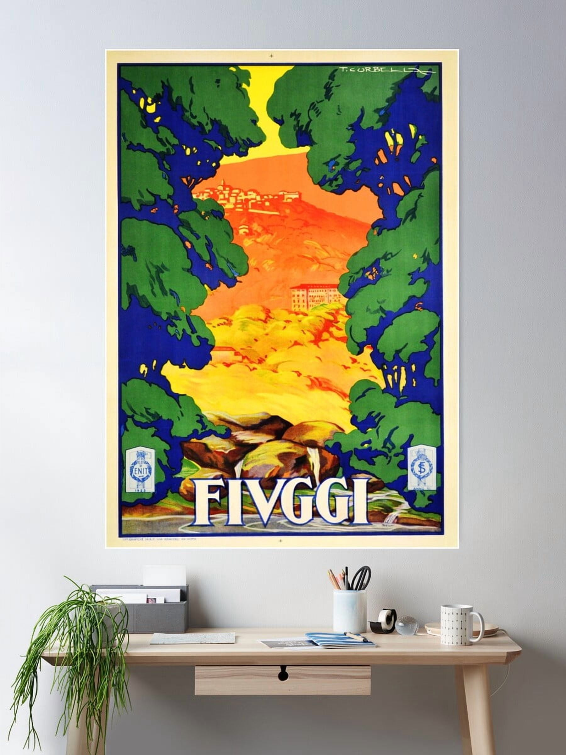 Dopaprint UNFRAMED PAPER POSTER Fiuggi Italy Enit Vintage Travel ...