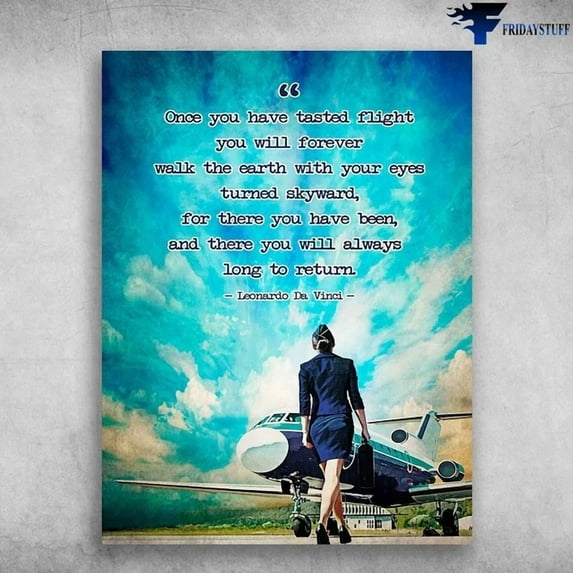 Dopaprint UNFRAMED PAPER POSTER Flight Attendant, Airplane Poster ...