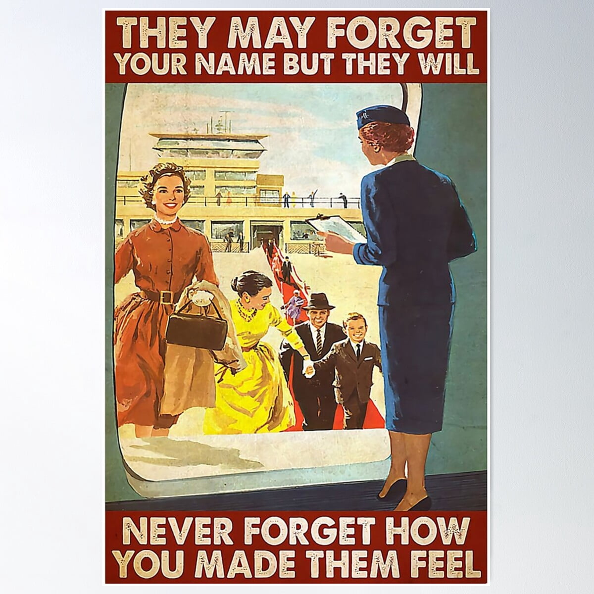 Dopaprint UNFRAMED PAPER POSTER Flight Attendant They May Forget Poster ...