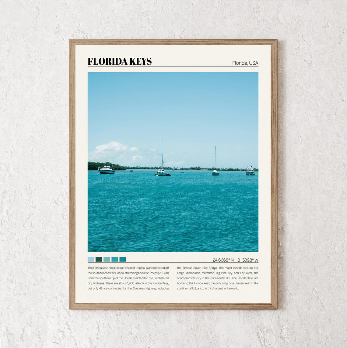 Dopaprint UNFRAMED PAPER POSTER Florida Keys Print, Florida Keys Wall ...