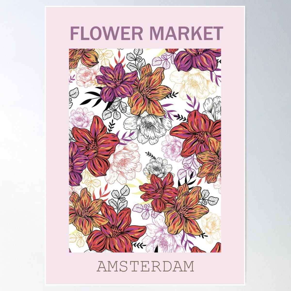 Dopaprint UNFRAMED PAPER POSTER Flower Market Amsterdam, Flower Market ...
