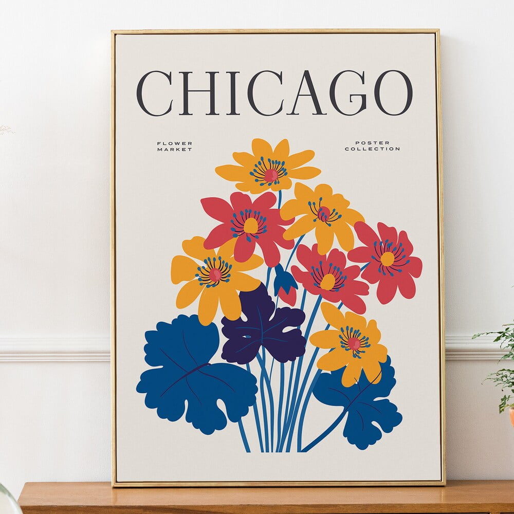 Dopaprint UNFRAMED PAPER POSTER Flower Market Chicago Print, Illinois ...