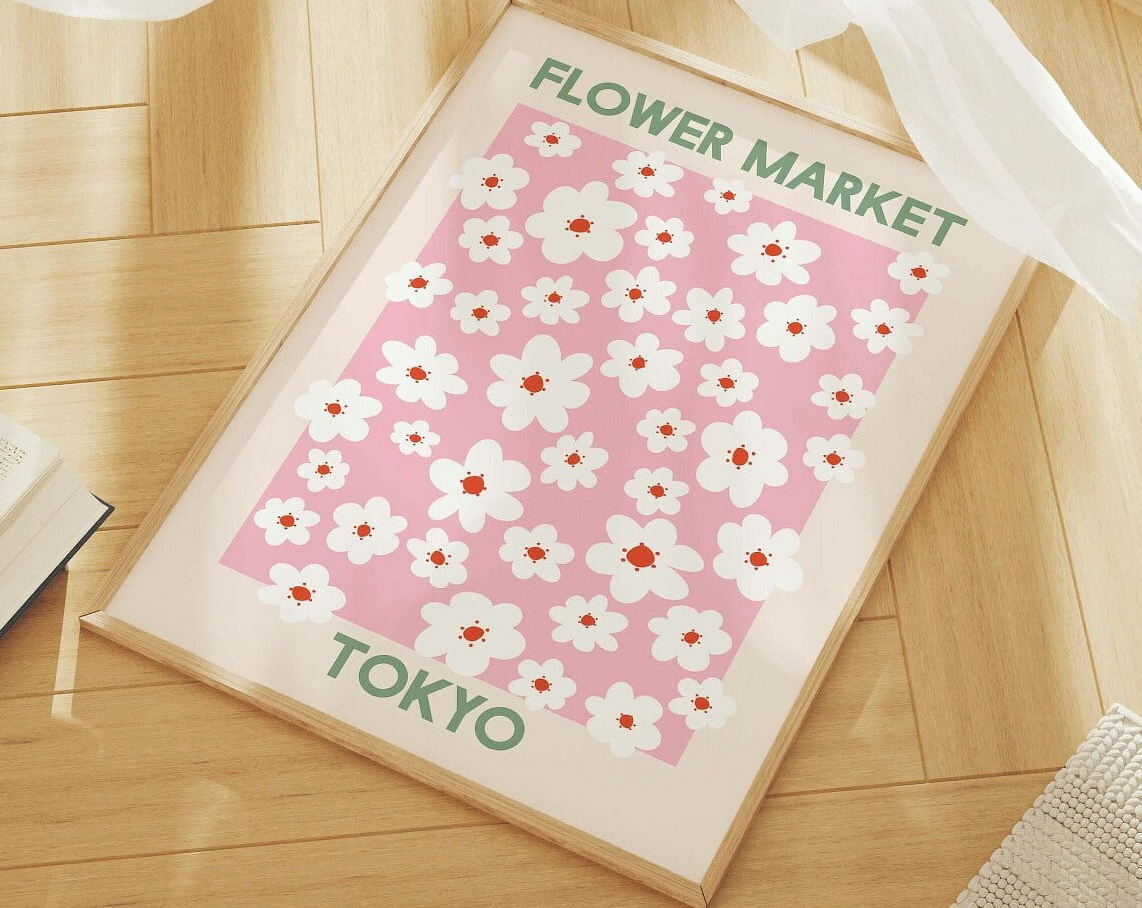 Dopaprint UNFRAMED PAPER POSTER Flower Market Tokyo Print, Art, Pink Cherry Blossom Japan Print ...