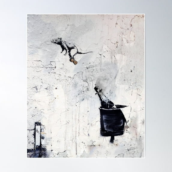 Dopaprint UNFRAMED PAPER POSTER Flying Rat Banksy Poster Wall Art ...