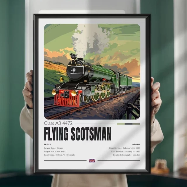 Dopaprint UNFRAMED PAPER POSTER Flying Scotsman Poster Vintage Train ...