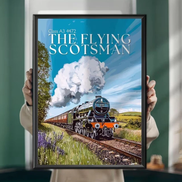 Dopaprint UNFRAMED PAPER POSTER Flying Scotsman Train Poster Iconic ...