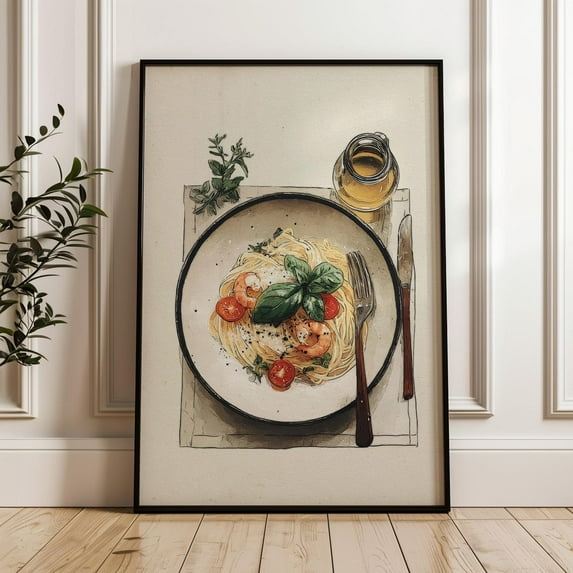 Dopaprint UNFRAMED PAPER POSTER Food Art Poster: Handdrawn Pasta ...