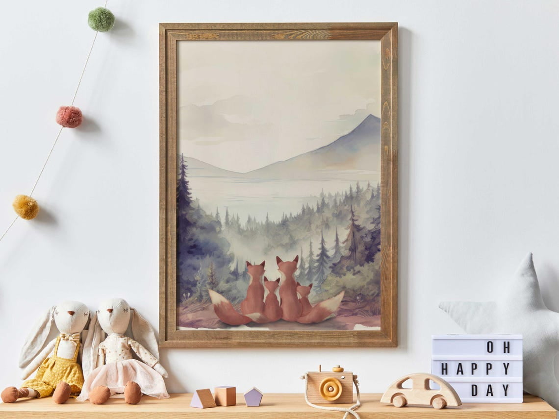 Dopaprint UNFRAMED PAPER POSTER Forest Animal Family Portrait, Fox ...