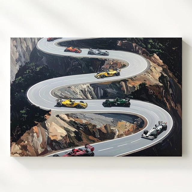 Dopaprint UNFRAMED PAPER POSTER Formula 1 Aerial Track Abstract Racing ...