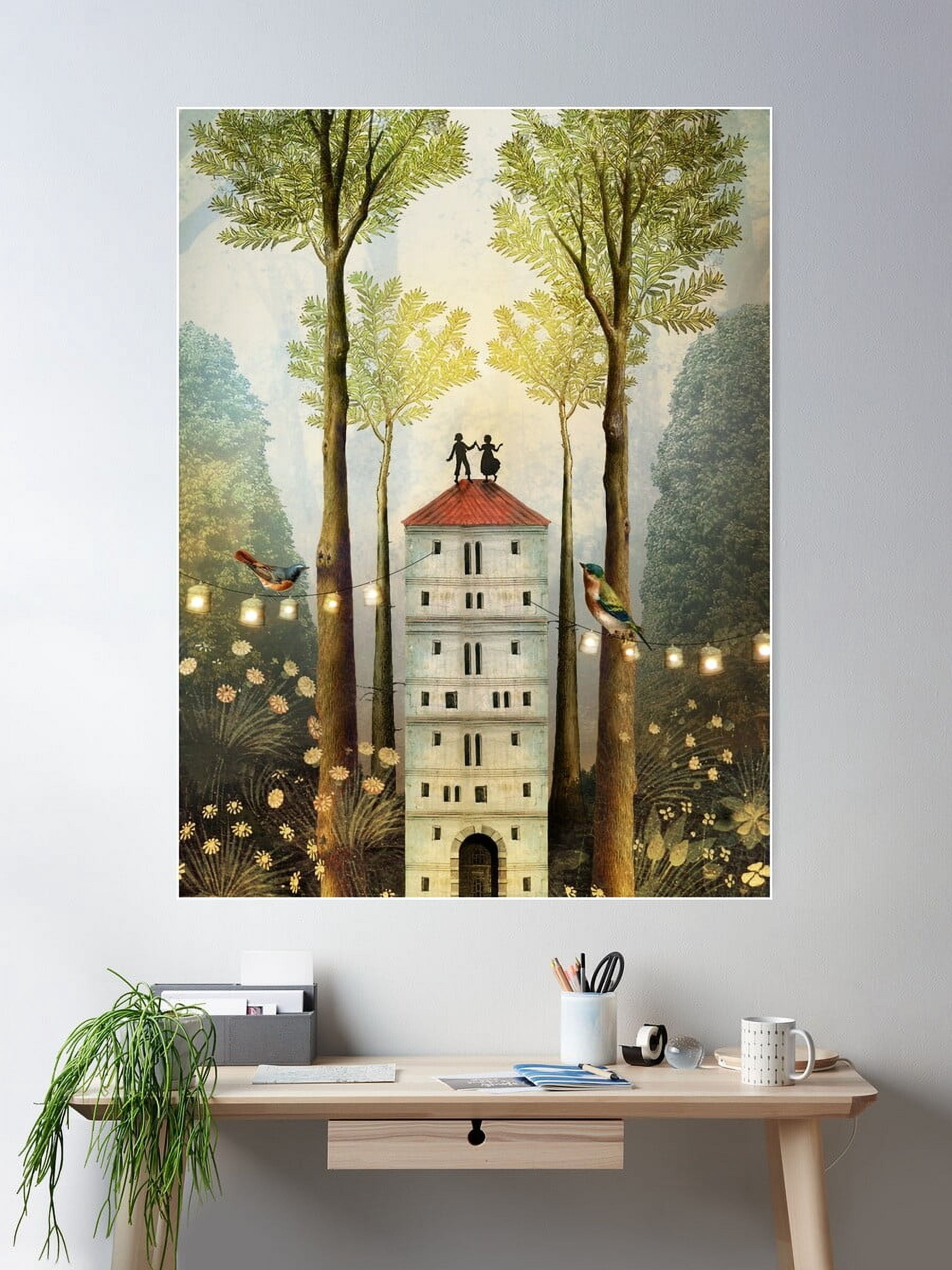 Dopaprint UNFRAMED PAPER POSTER Four Of Wands Poster Wall Art, Modern ...