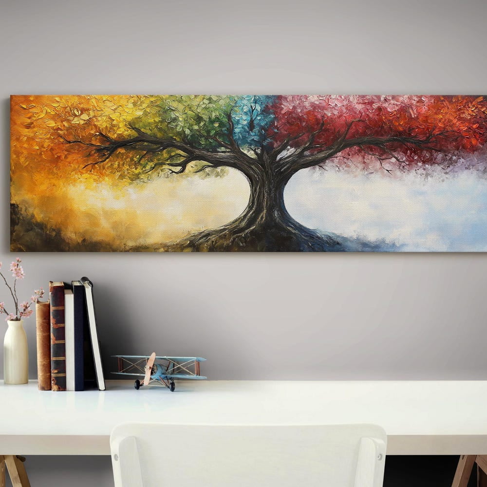 Dopaprint UNFRAMED PAPER POSTER Four Seasons Tree Painting, Abstract ...