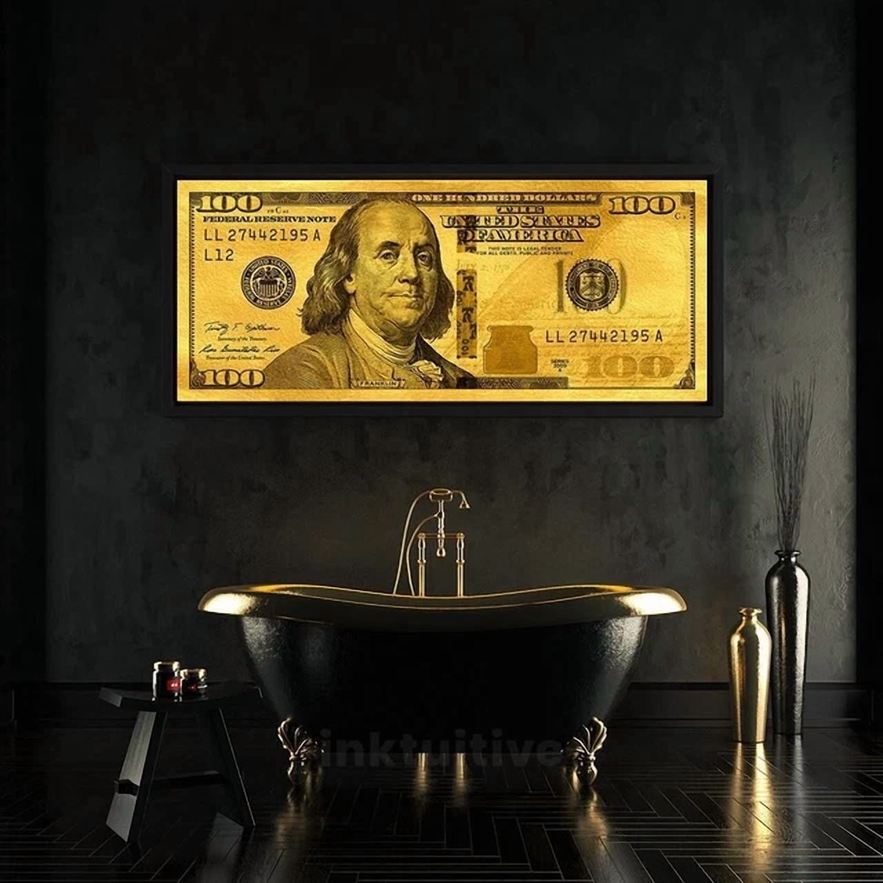 Dopaprint UNFRAMED PAPER POSTER Franklin 100 Dollar Bill Pop Art Money ...