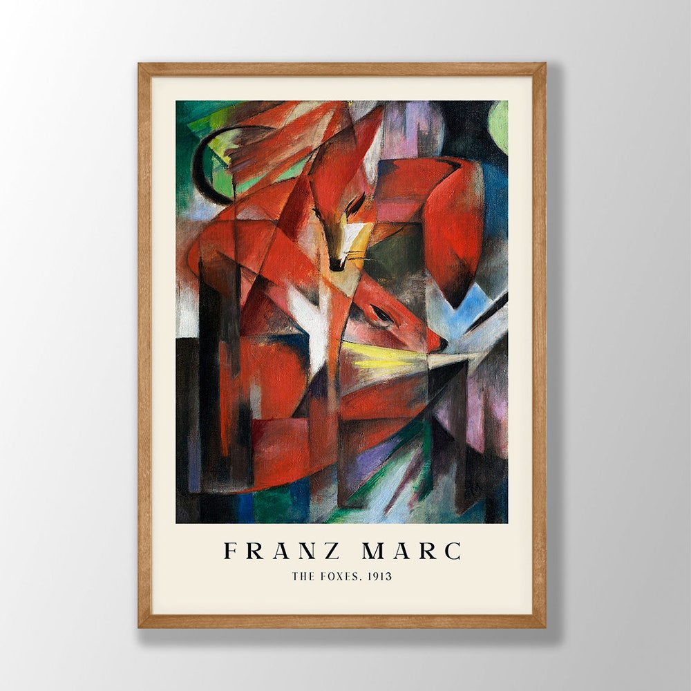 Dopaprint UNFRAMED PAPER POSTER Franz Marc Art Print - The Foxes 1913 ...