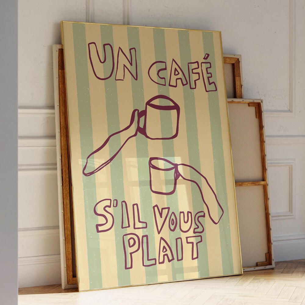Dopaprint UNFRAMED PAPER POSTER French Cafe Print, Un Cafe Poster ...