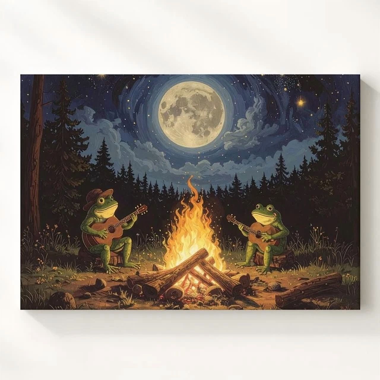 Dopaprint UNFRAMED PAPER POSTER Frog Campfire Serenade Posterwhimsical ...