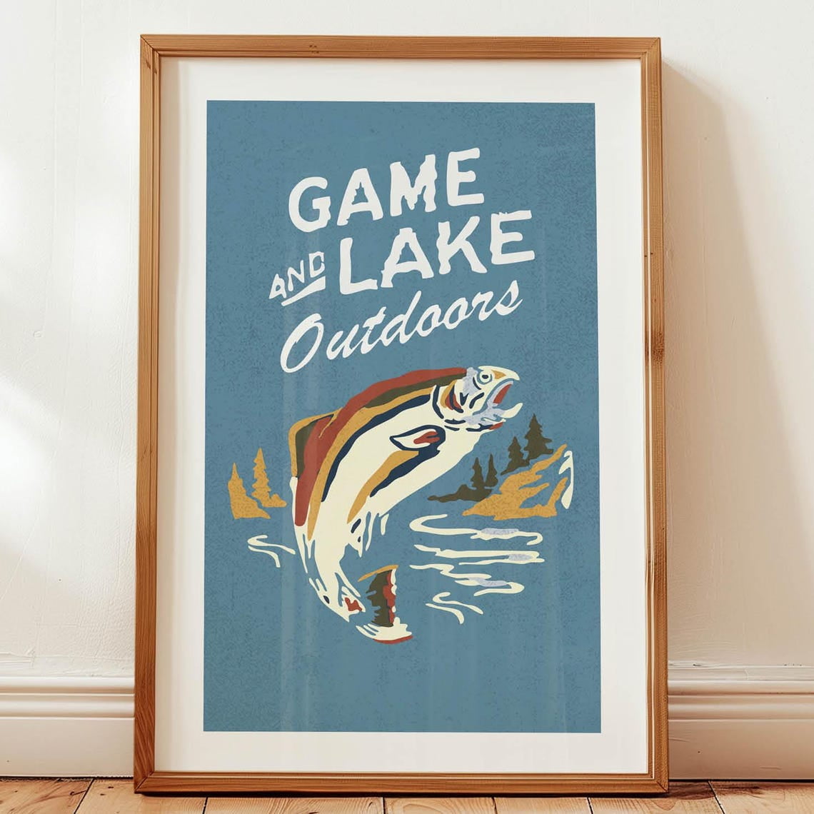 Dopaprint UNFRAMED PAPER POSTER Fun Outdoors Print Retro Fishing Art ...
