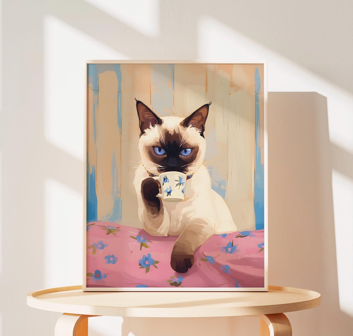 Dopaprint UNFRAMED PAPER POSTER Fun Siamese Cat Poster Of Siamese Cat ...