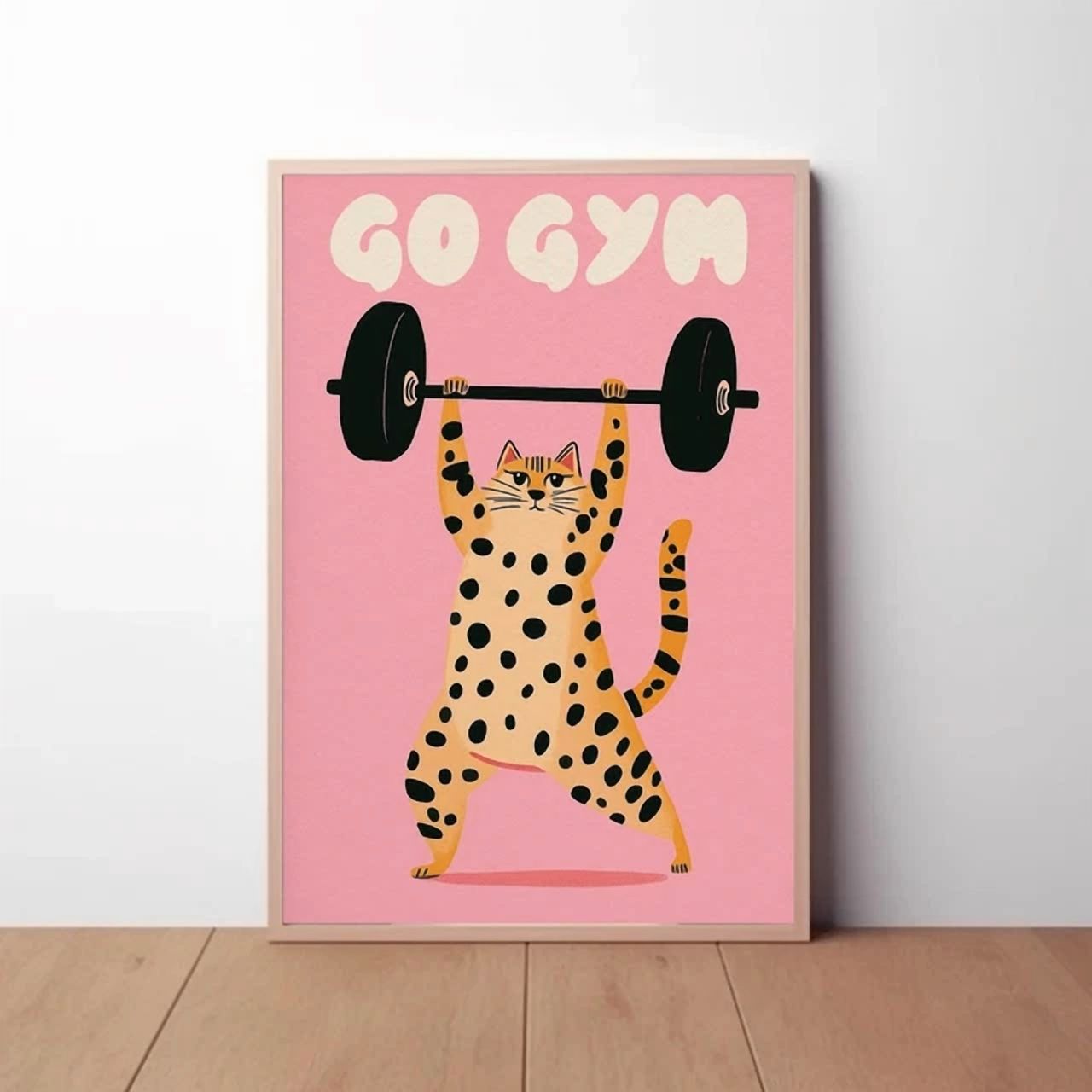 Dopaprint UNFRAMED PAPER POSTER Funny Cat Gym Poster, Powerlifting ...