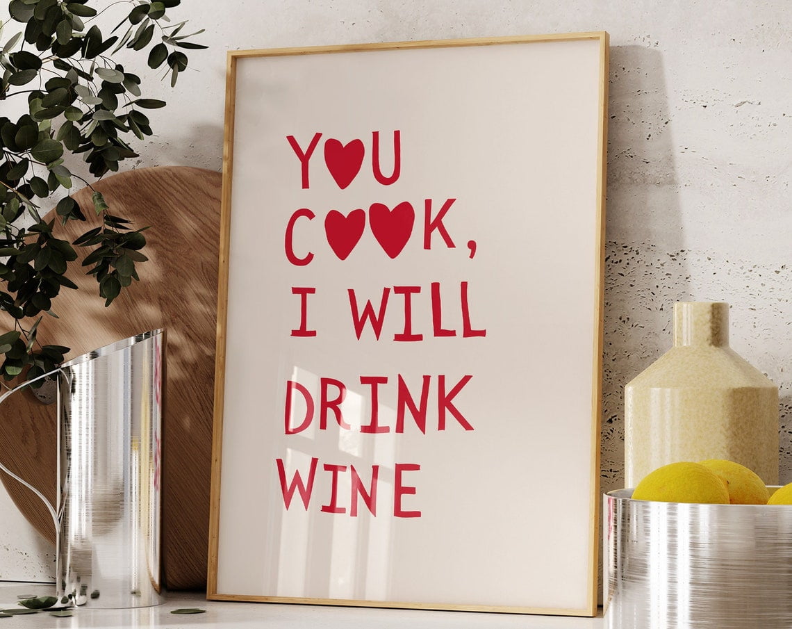 Dopaprint UNFRAMED PAPER POSTER Funny Chef Poster Wine Print Cook ...