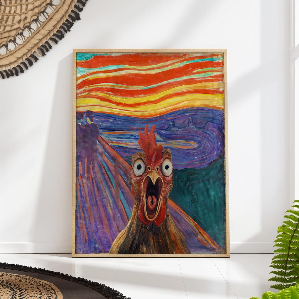 Dopaprint UNFRAMED PAPER POSTER Funny Chicken Wall Art, Edvard Munch ...