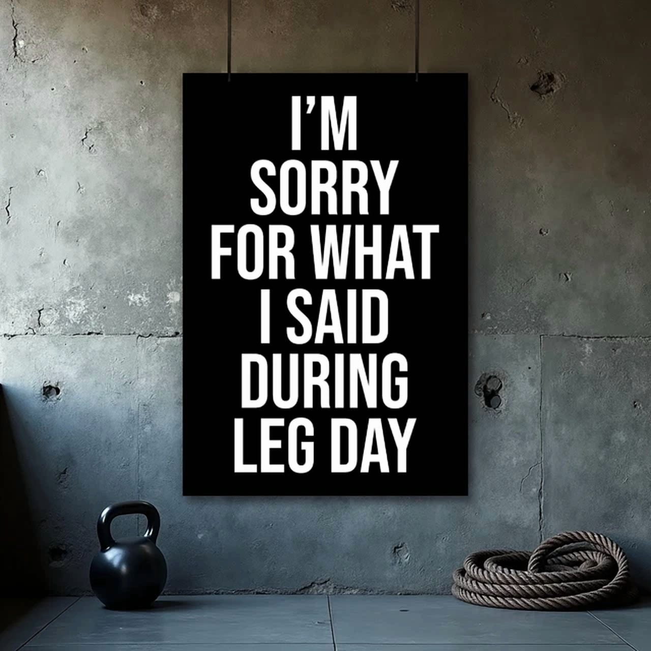 Dopaprint UNFRAMED PAPER POSTER Funny Gym Poster - Leg Day Fitness Art ...