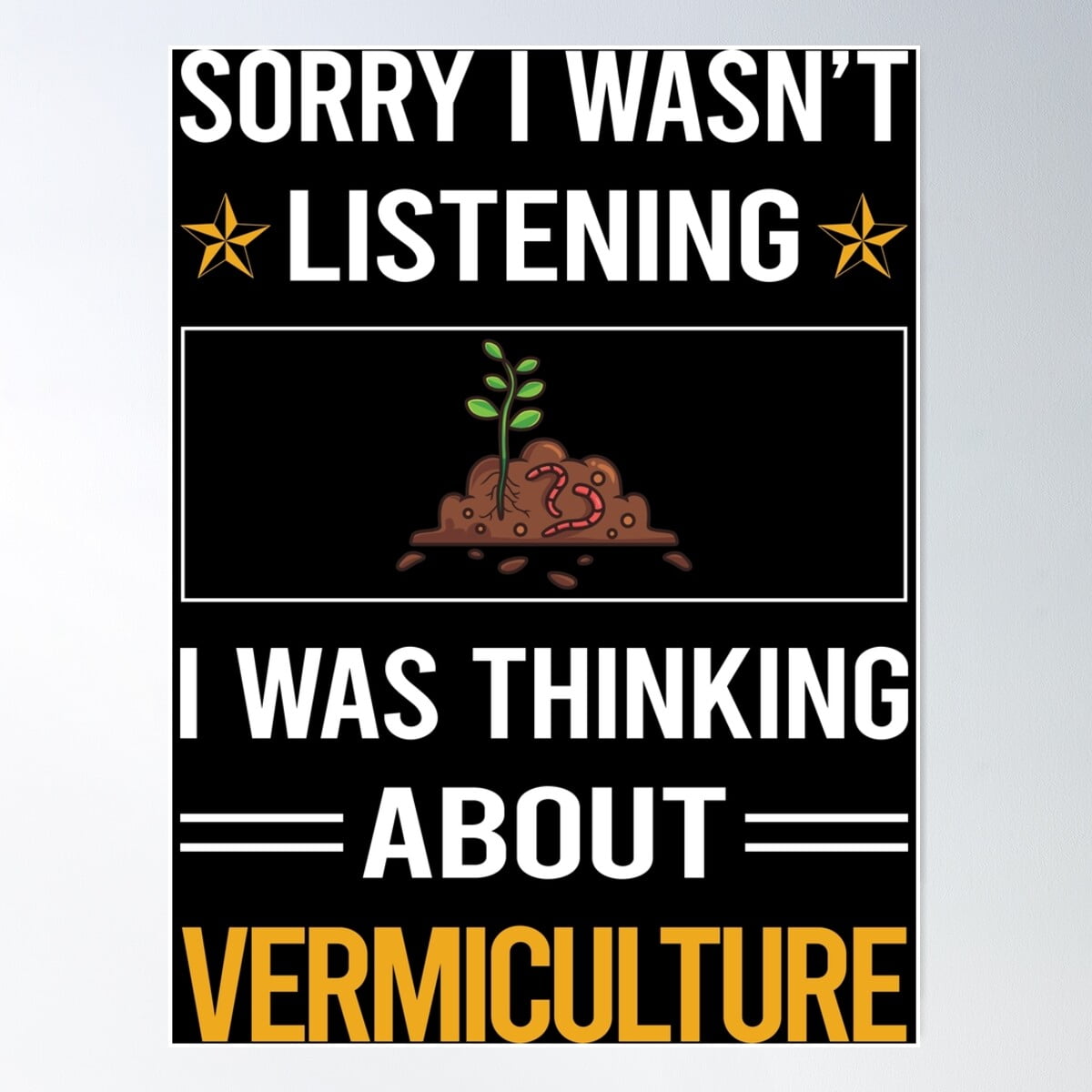 Dopaprint UNFRAMED PAPER POSTER Funny Listening Vermiculture Worm ...