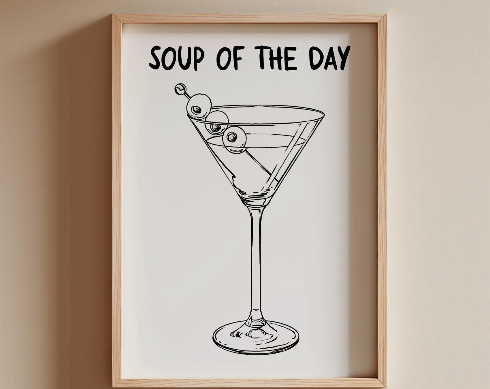 Dopaprint UNFRAMED PAPER POSTER Funny Martini Cocktail Print, Soup Of ...