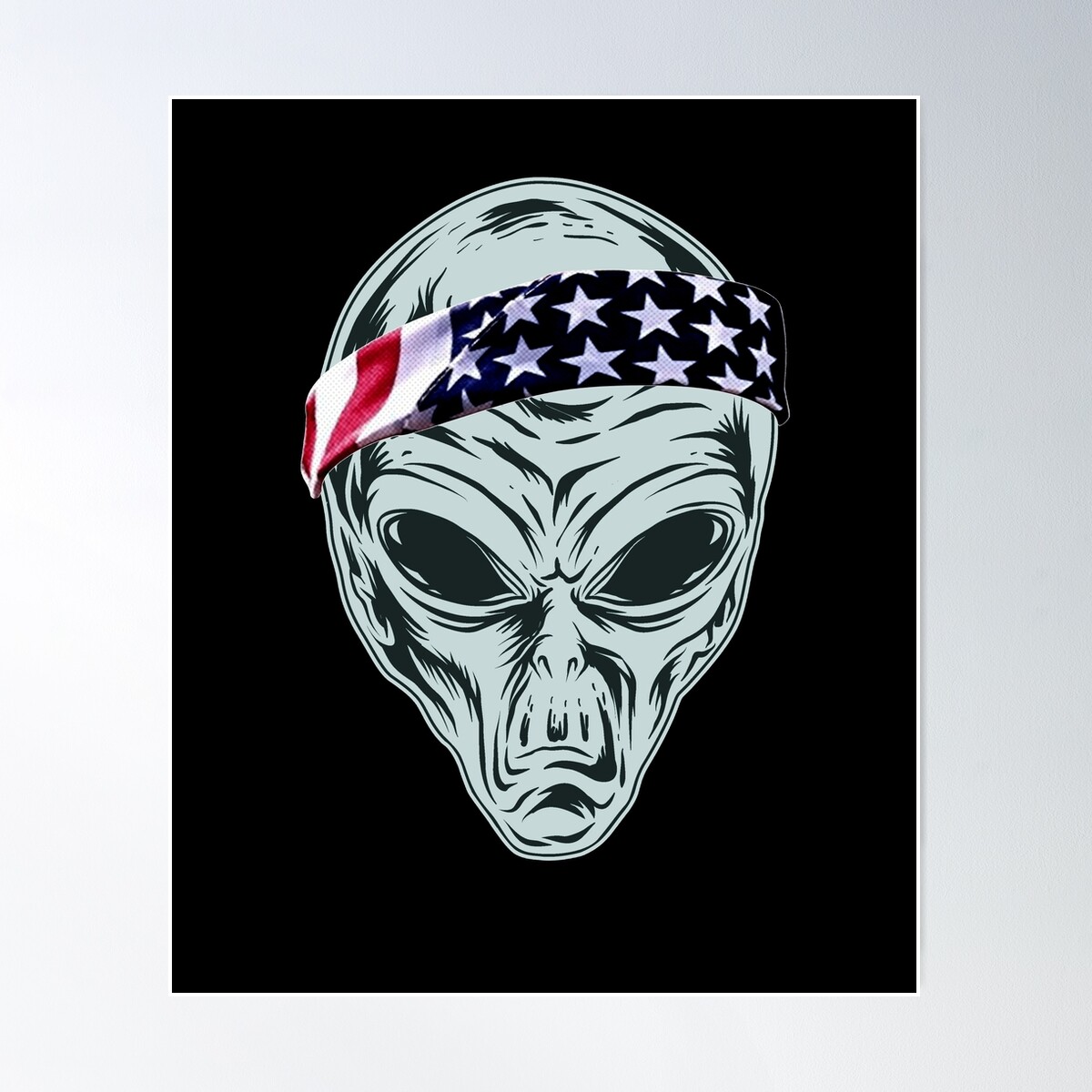 Dopaprint UNFRAMED PAPER POSTER Funny Patriotic Alien Head Patriot ...