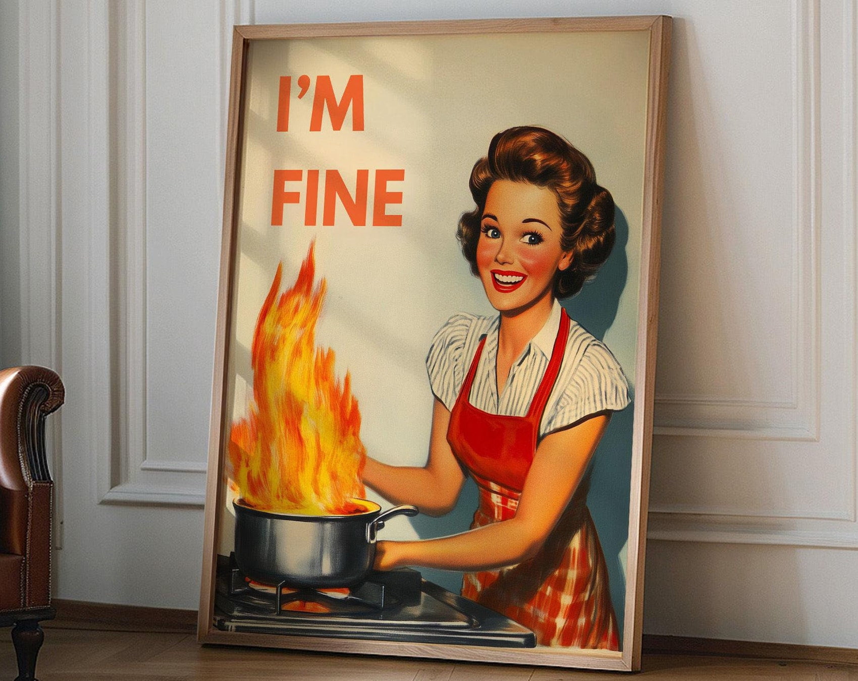 Dopaprint UNFRAMED PAPER POSTER Funny Retro Kitchen Wall Art - I'M Fine ...
