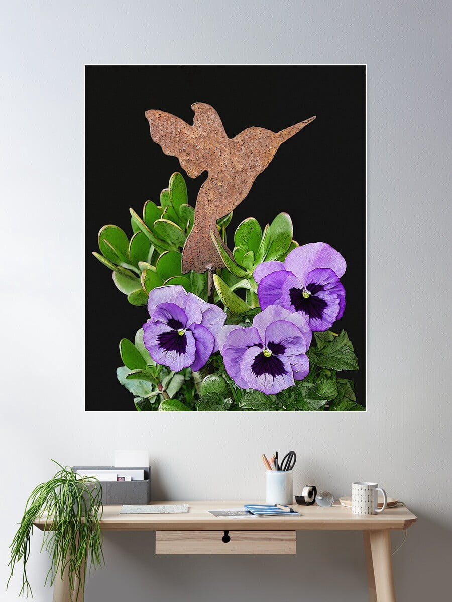 Dopaprint UNFRAMED PAPER POSTER Garden Hummer And Pansies Poster Wall ...