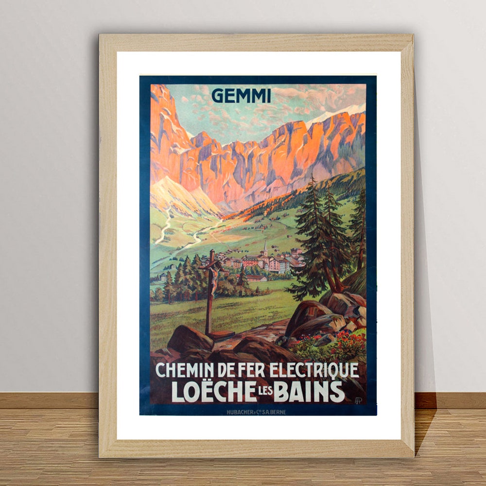 Dopaprint UNFRAMED PAPER POSTER Gemmi Chemin De Fer Electrique Loeche ...
