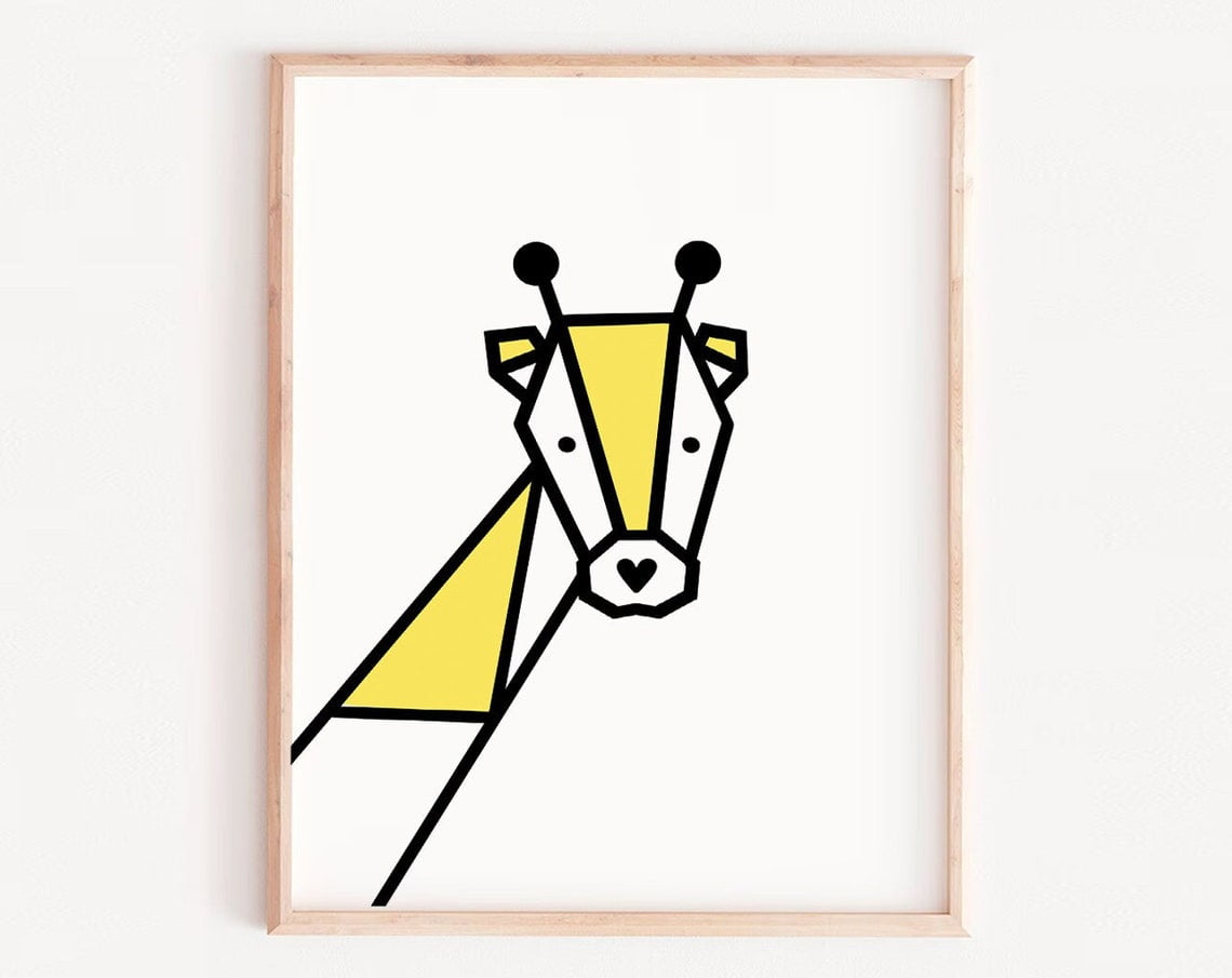 Dopaprint UNFRAMED PAPER POSTER Geometric Giraffe, Kids Giraffe Wall ...