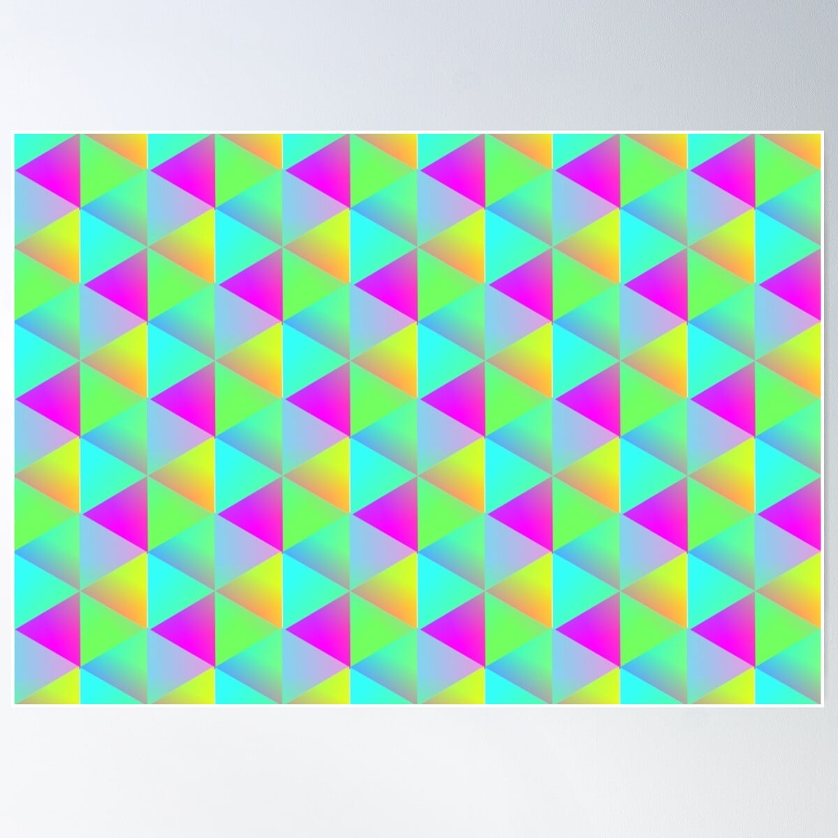 Dopaprint UNFRAMED PAPER POSTER Geometric Popping Rainbow Block Cubes ...