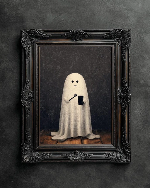 Dopaprint UNFRAMED PAPER POSTER Ghost Brushing Teeth Poster, Hal.Low ...