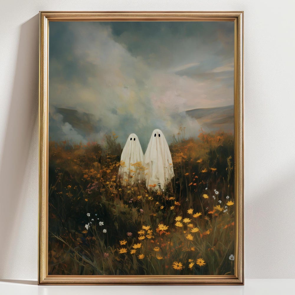 Dopaprint UNFRAMED PAPER POSTER Ghost Couple Wall Art Print, Spooky Hal ...