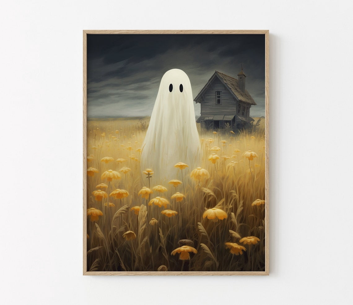 Dopaprint UNFRAMED PAPER POSTER Ghost Flower Painting Print, Dark ...