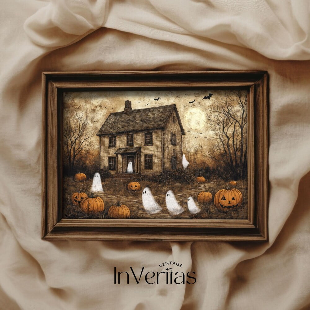 Dopaprint UNFRAMED PAPER POSTER Ghost Gathering At Haunted Hal.Low.Een ...