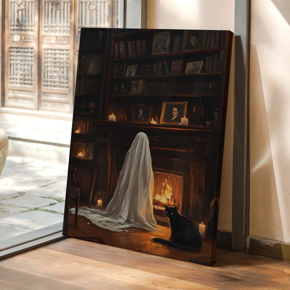 Dopaprint UNFRAMED PAPER POSTER Ghost Library Art Haunted Book Room ...