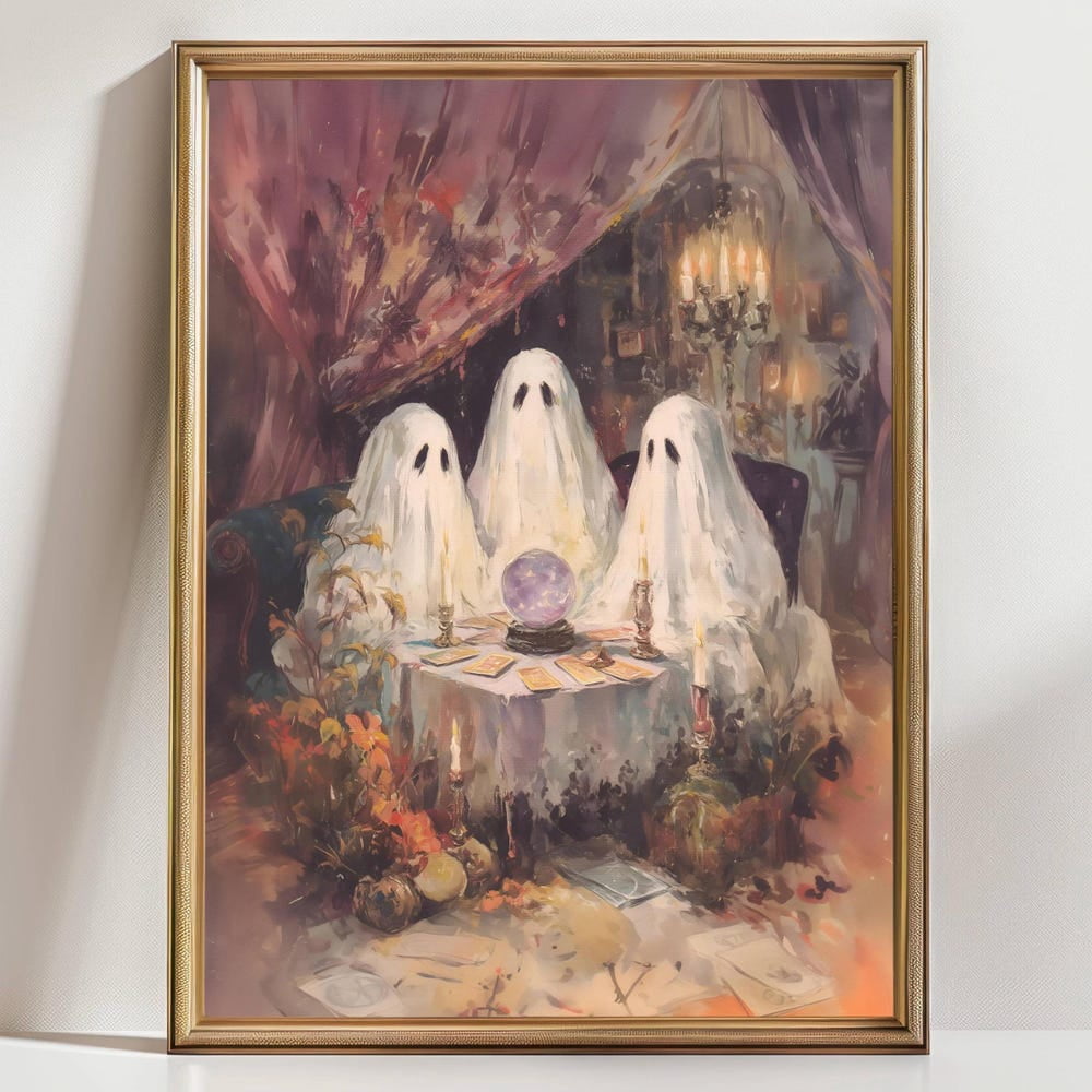 Dopaprint UNFRAMED PAPER POSTER Ghost Seance Art Print, Whimsical Hal ...