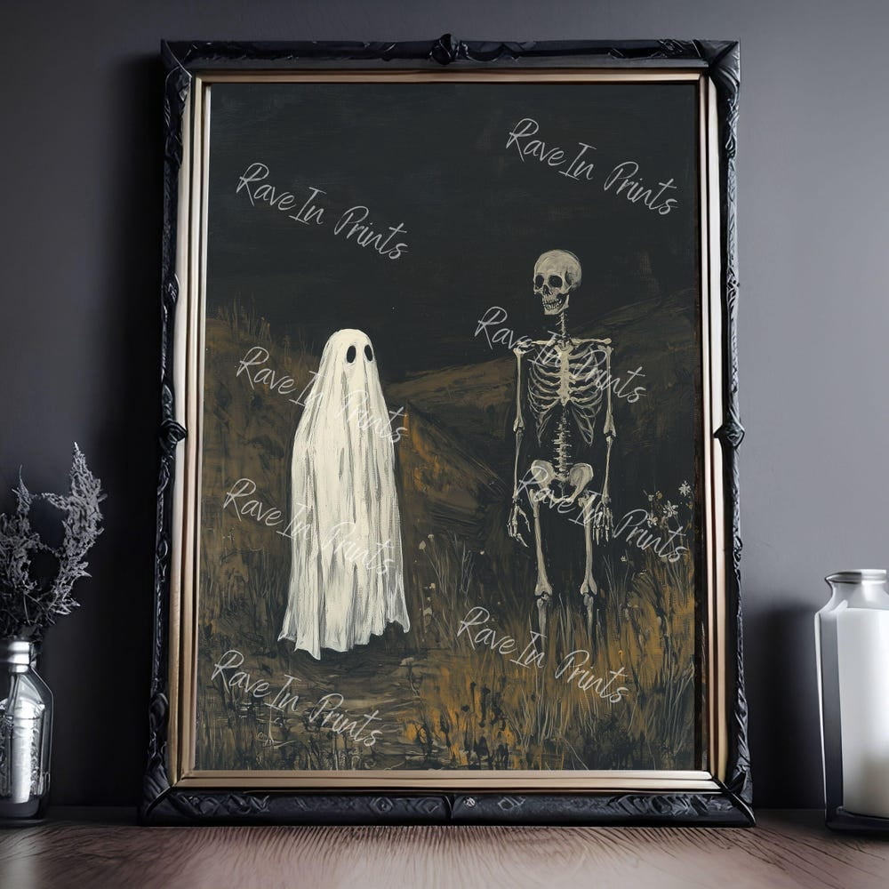Dopaprint UNFRAMED PAPER POSTER Ghost And Skeleton Wall Art Print, Hal ...