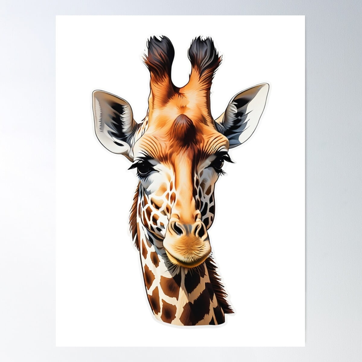 Dopaprint UNFRAMED PAPER POSTER Giraffe Head Sticker Poster Wall Art ...
