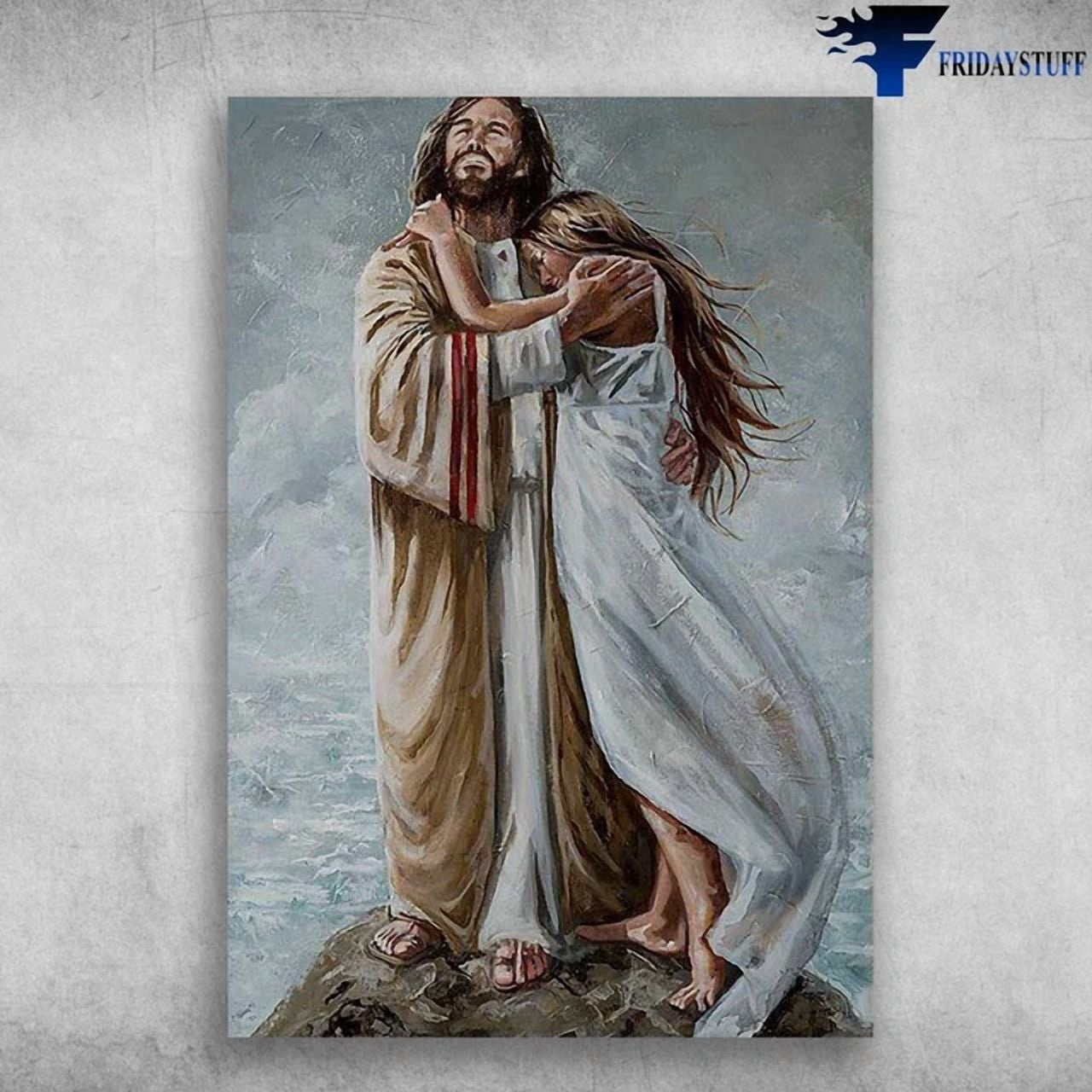 Dopaprint UNFRAMED PAPER POSTER Girl And Jesus God Always Beside You ...