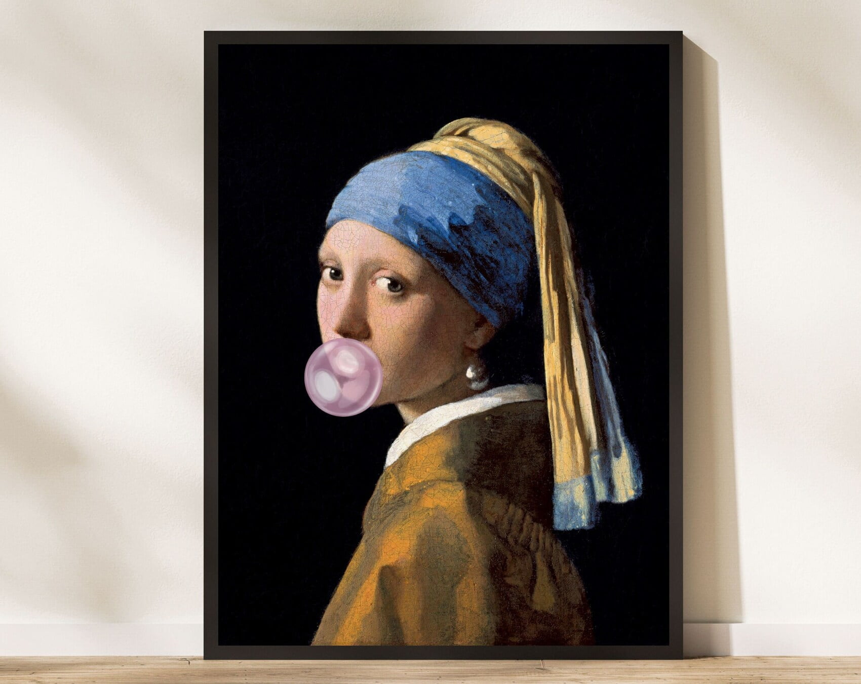 Dopaprint UNFRAMED PAPER POSTER Girl With A Pearl Earring And Bubble ...