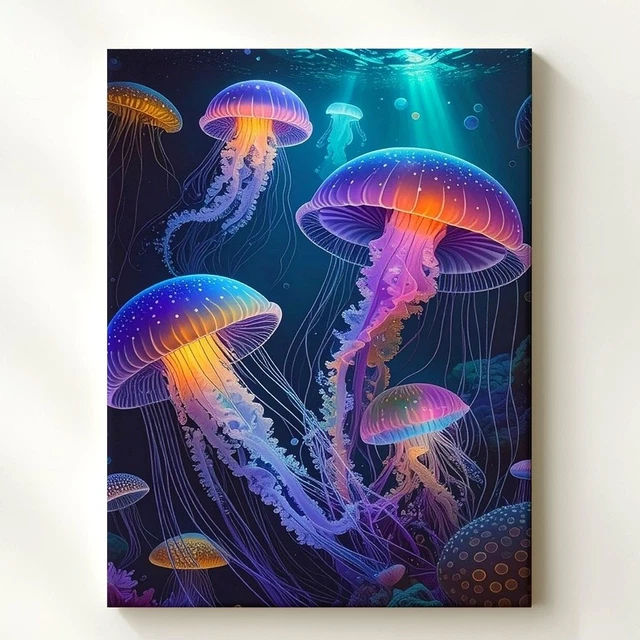 Dopaprint UNFRAMED PAPER POSTER Glowing Jellyfish Posterethereal ...