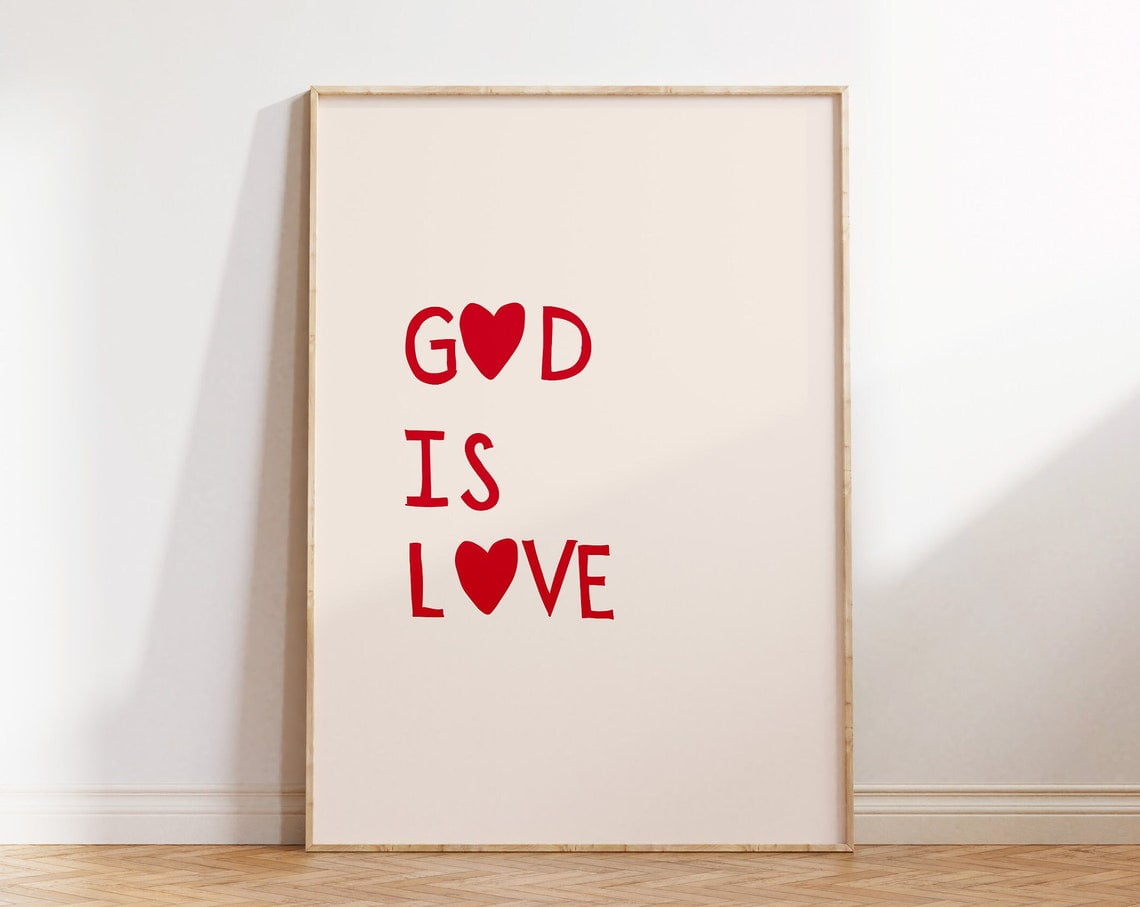 Dopaprint UNFRAMED PAPER POSTER God Is Love Print Bible Scripture ...