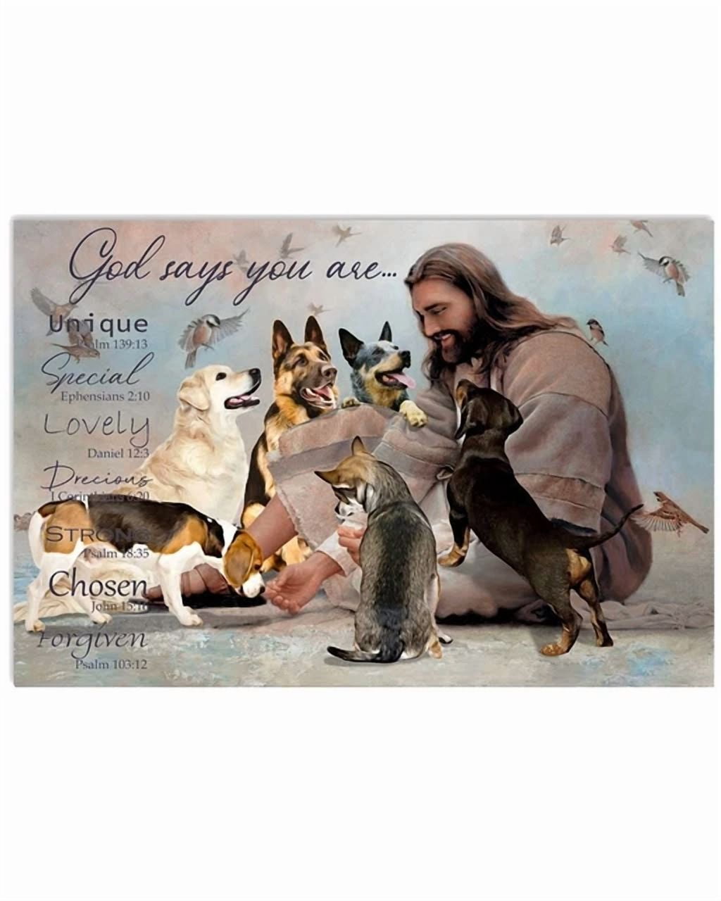Dopaprint UNFRAMED PAPER POSTER God Says You Are Unique Special Lovely ...