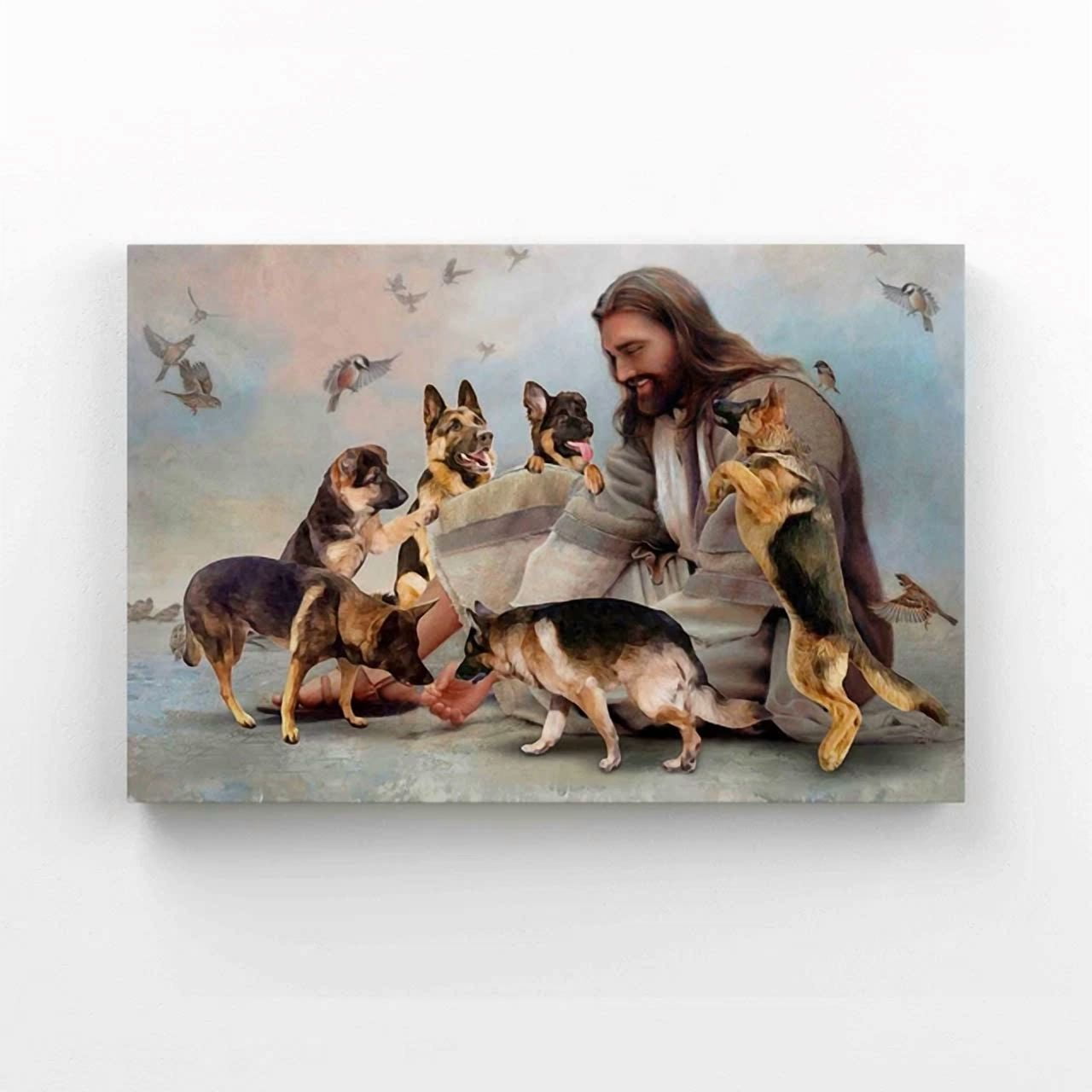 Dopaprint UNFRAMED PAPER POSTER God Surrounded By German Shepherd ...