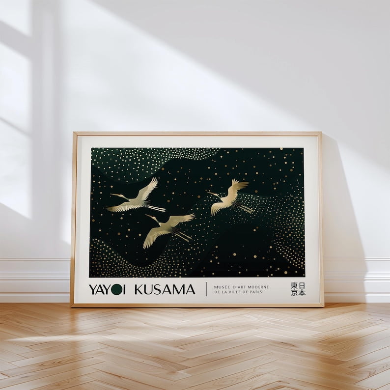 Dopaprint UNFRAMED PAPER POSTER Golden Cranes Flying Horizontal Poster ...